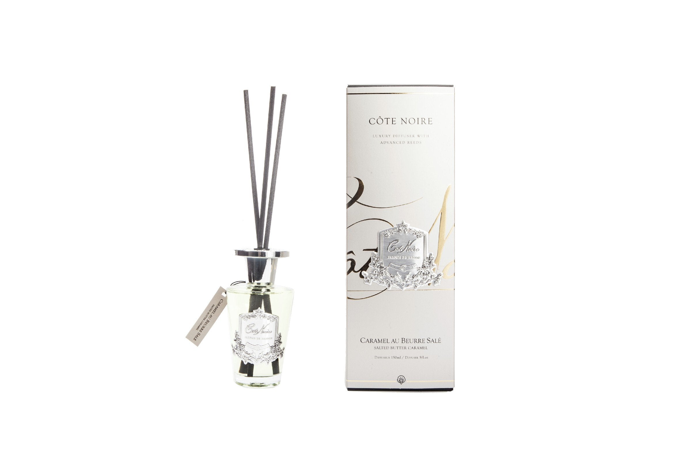 Côte Noire 150ml Diffuser Set - Salted Butter Caramel - Silver - GMDS1 ...